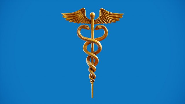 Caduceus Medical symbol 3d print model 3D Baskı Modeli in Biblolar 3DExport
