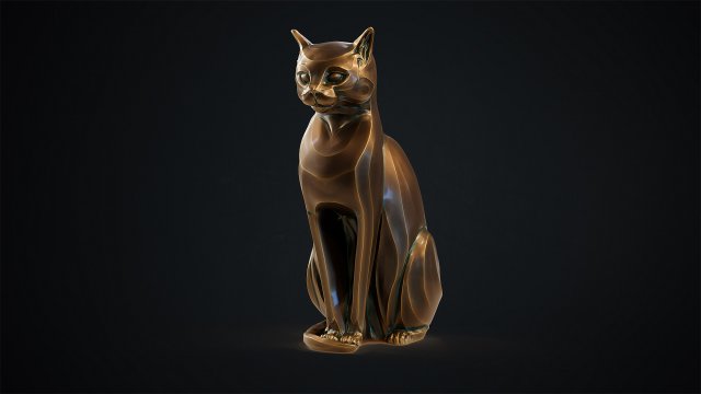Stylized domestic Cat statuette 3d print model 3D Model in Sculpture ...