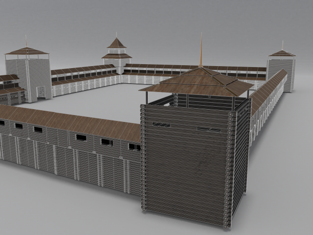 medieval wooden fort 3D Model in Buildings 3DExport