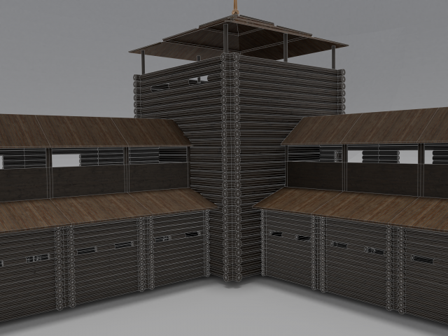 medieval wooden fort 3D Model in Buildings 3DExport