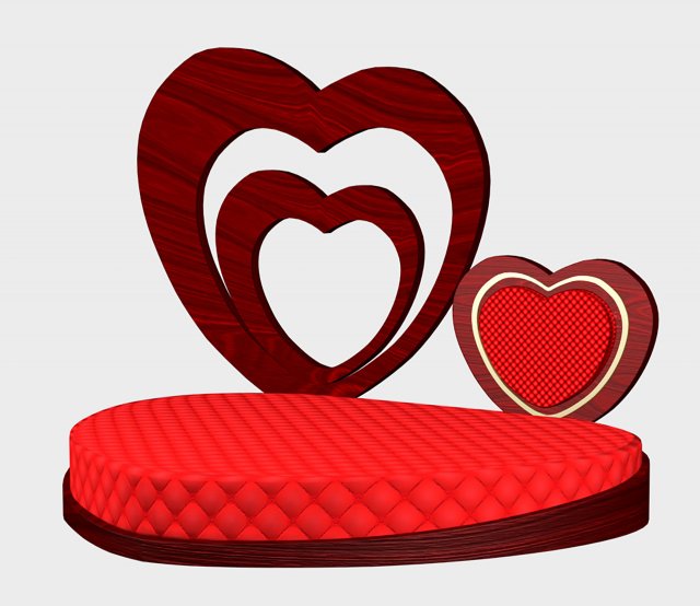 Heart Bed 3D Model in Bedroom 3DExport