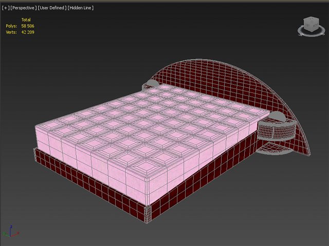 Stylized Bed 3D Model in Bedroom 3DExport
