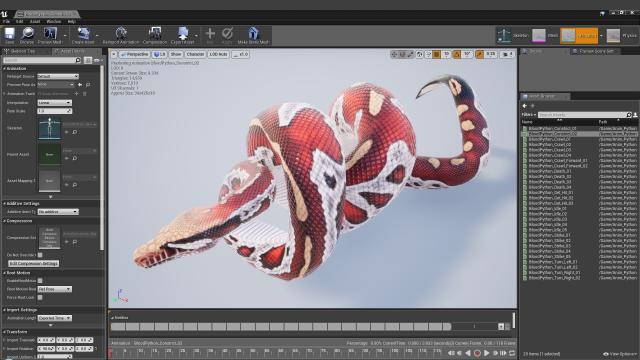 blood python - animated 3D Model in Reptile 3DExport