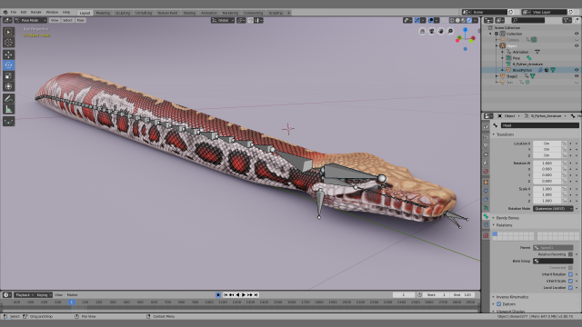 blood python - animated 3D Model in Reptile 3DExport