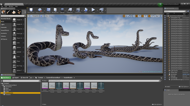 eastern diamondback rattlesnake - animated 3D Model in Reptile 3DExport