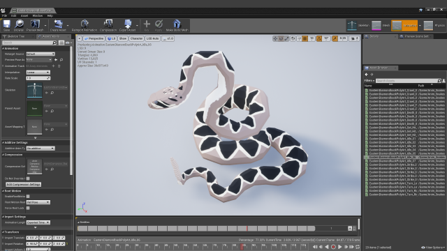 eastern diamondback rattlesnake - animated 3D Model in Reptile 3DExport