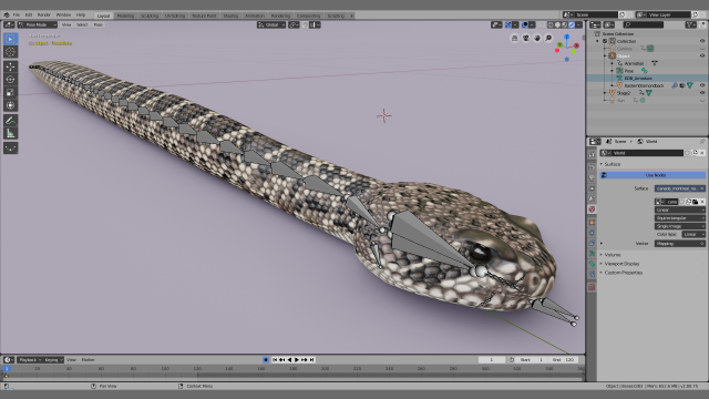 eastern diamondback rattlesnake - animated 3D Model in Reptile 3DExport