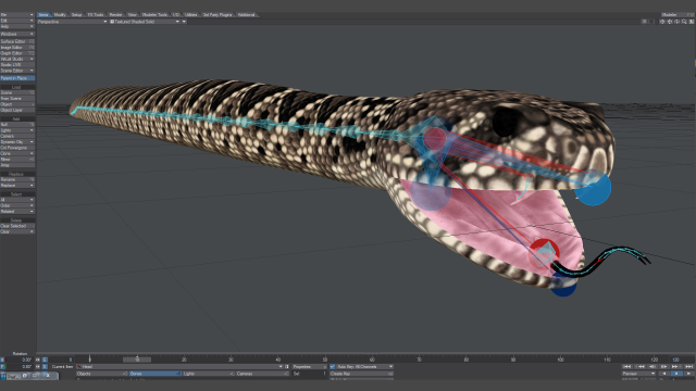 eastern diamondback rattlesnake - animated 3D Model in Reptile 3DExport