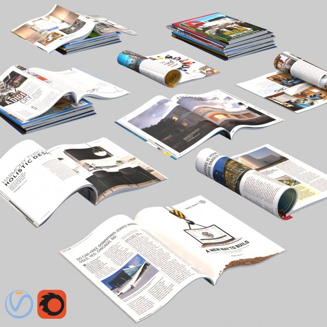 magazines set 3D Model in Miscellaneous 3DExport