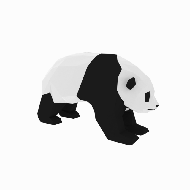 low-poly big panda Free 3D Model in Other 3DExport