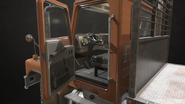 Classic Flatbed Truck - Low Poly Modelo 3D in Camión 3DExport