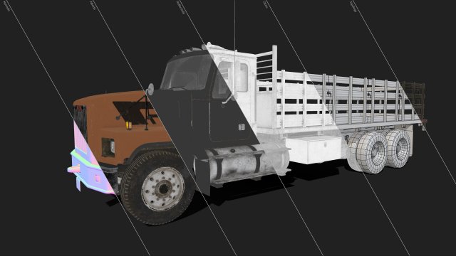 Classic Flatbed Truck - Low Poly Modelo 3D in Camión 3DExport