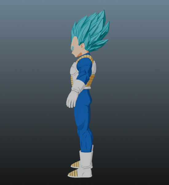 Vegeta Super Saiyan Blue Dragon Ball for Blender Only 3D Model in ...