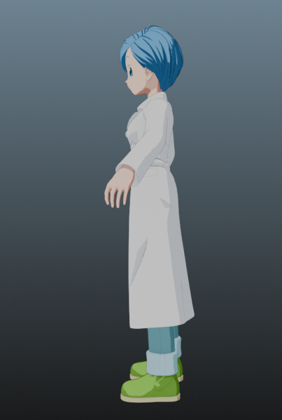 Bulma Lab Coat Dragon Ball for Blender Only 3D Model in Fantasy 3DExport