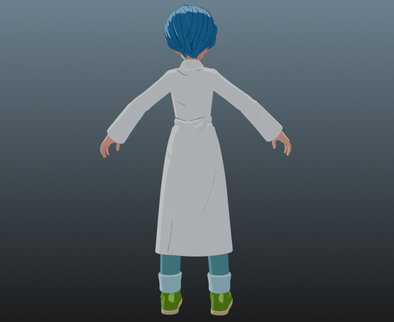 Bulma Lab Coat Dragon Ball for Blender Only 3D Model in Fantasy 3DExport