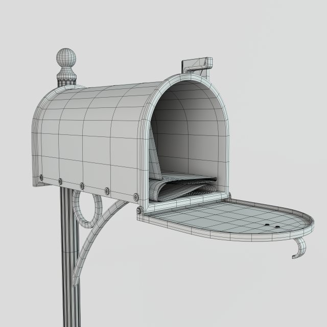 American Mailbox 3D Model in Cityscapes 3DExport