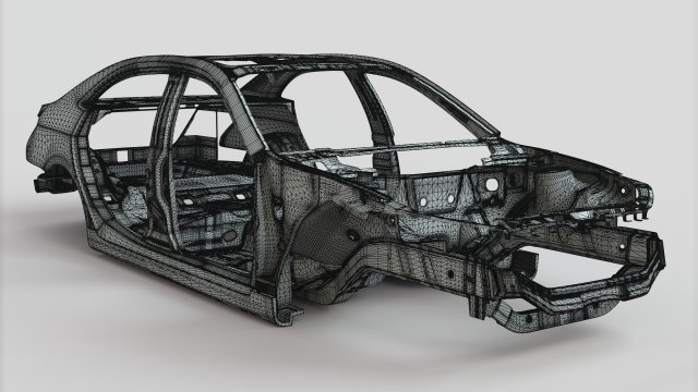 Car Frame 3D Model in Parts of auto 3DExport