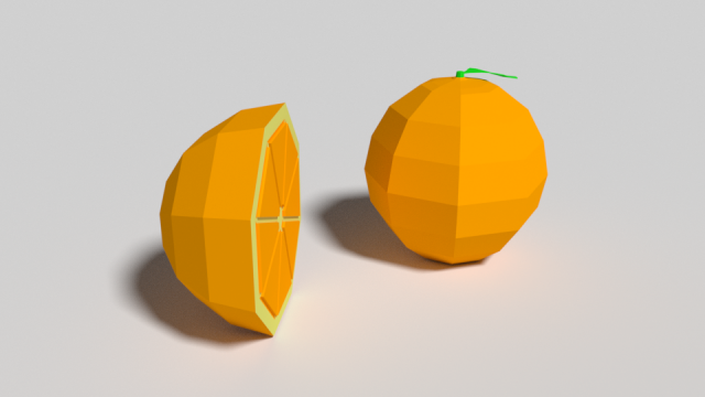 low poly cartoon orange Gratis Modelo 3D in Fruta 3DExport