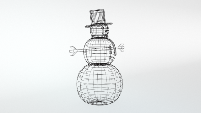 low poly cartoon snowman 3D Model in Cartoon 3DExport