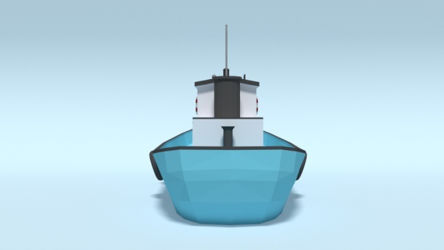 low poly cartoon fishing boat 3D Model in Boats 3DExport