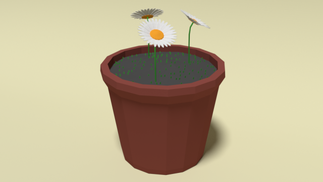 low poly cartoon daisy flowers 3D Model in Decoration 3DExport