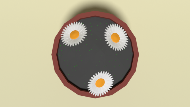 low poly cartoon daisy flowers 3D Model in Decoration 3DExport