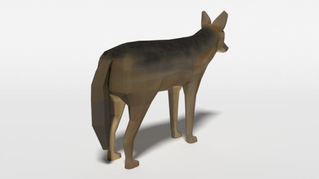 low poly cartoon jackal 3D Model in Wildlife 3DExport