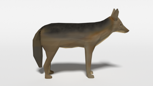 low poly cartoon jackal 3D Model in Wildlife 3DExport