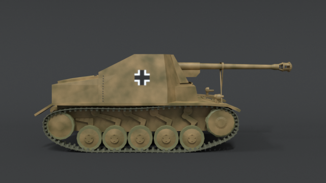 low poly cartoon sdkfz 131 marder ii tank 3D Model in Tank 3DExport