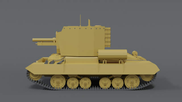 low poly cartoon bishop tank 3D Model in Tank 3DExport