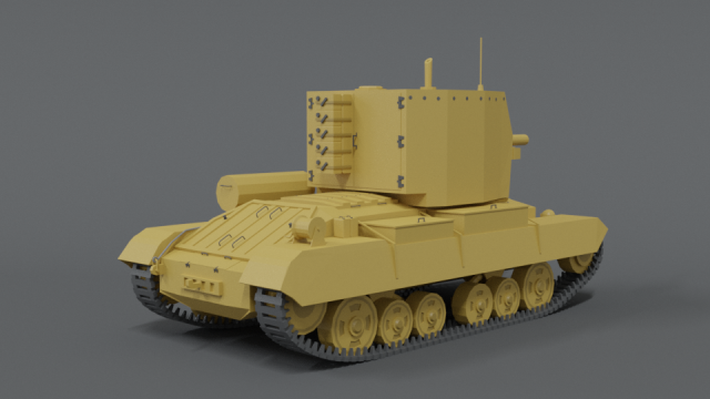 low poly cartoon bishop tank 3D Model in Tank 3DExport