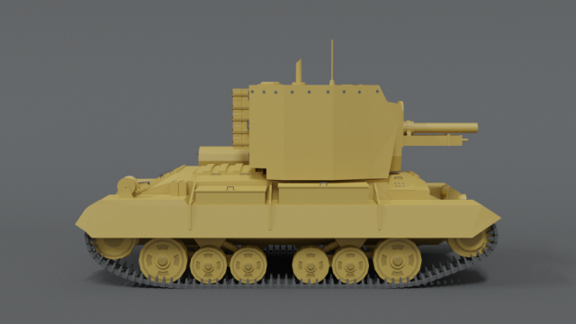 low poly cartoon bishop tank 3D Model in Tank 3DExport