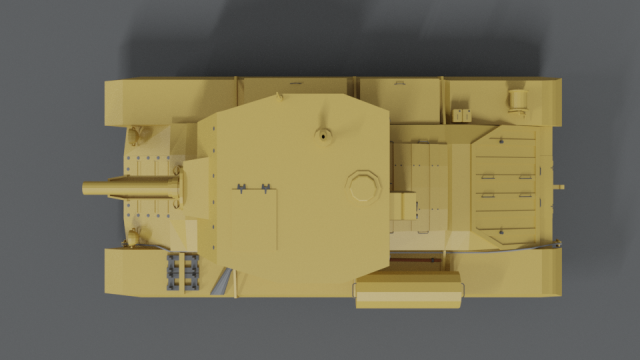 low poly cartoon bishop tank 3D Model in Tank 3DExport