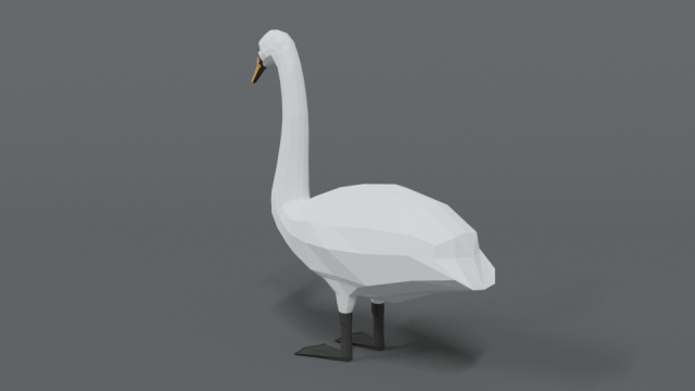 low poly cartoon swan 3D Model in Amphibians 3DExport