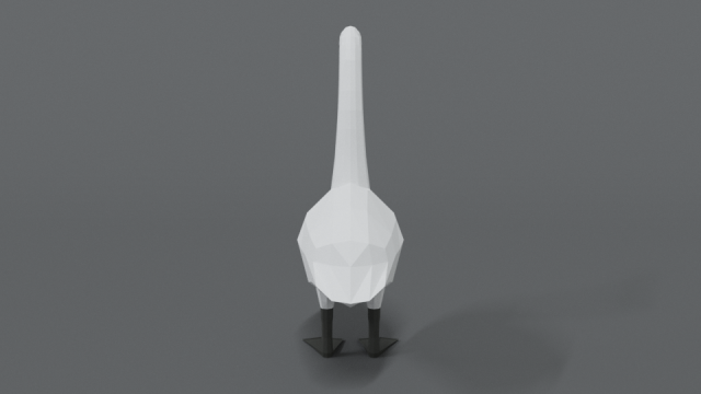 low poly cartoon swan 3D Model in Amphibians 3DExport
