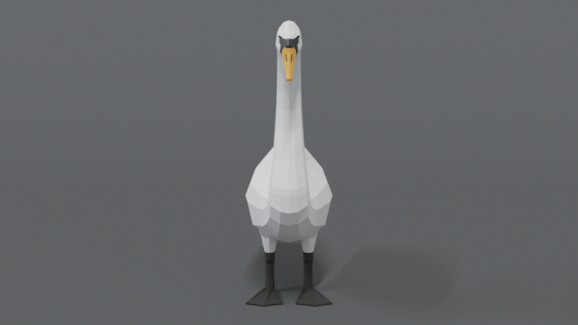 low poly cartoon swan 3D Model in Amphibians 3DExport