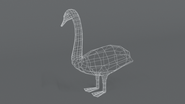 low poly cartoon swan 3D Model in Amphibians 3DExport