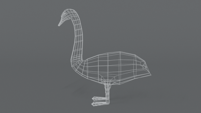 low poly cartoon swan 3D Model in Amphibians 3DExport