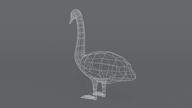 low poly cartoon swan 3D Model in Amphibians 3DExport