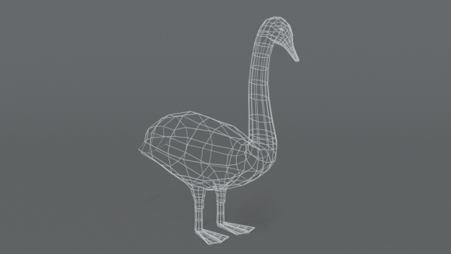 low poly cartoon swan 3D Model in Amphibians 3DExport