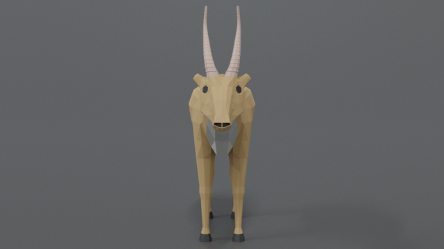 low poly cartoon saiga antelope 3D Model in Wildlife 3DExport