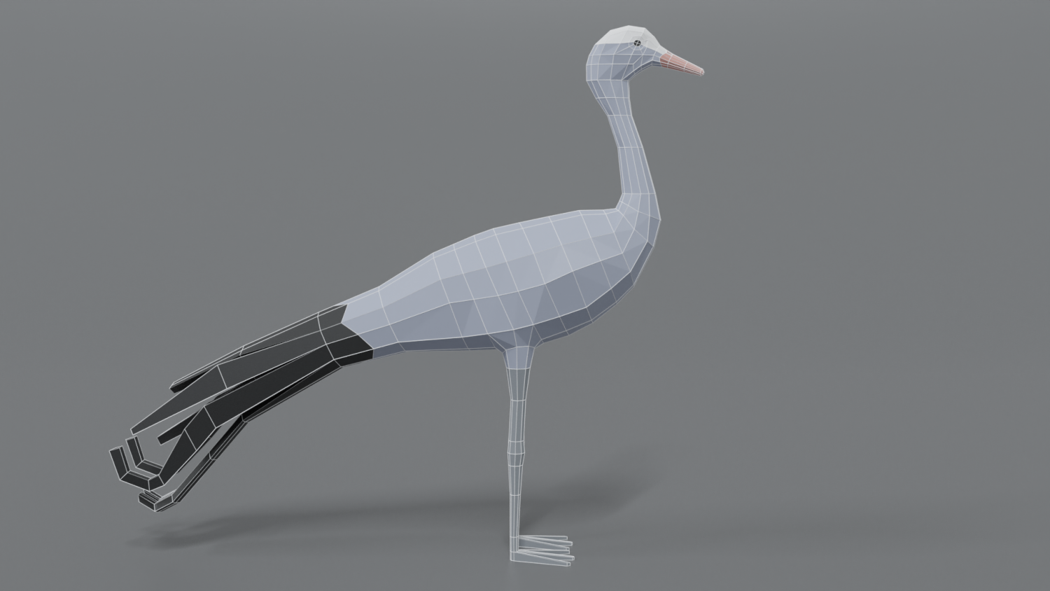 Low Poly Cartoon Blue Crane 3D Model in Bird 3DExport