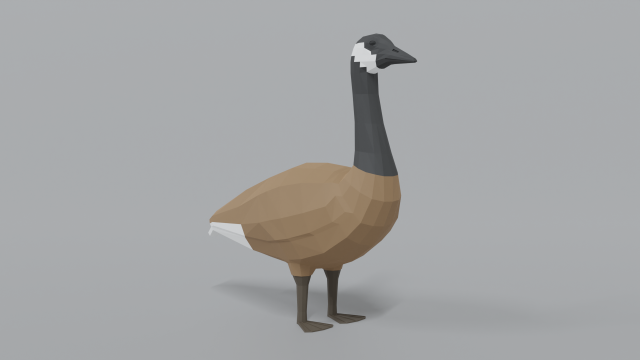 low poly cartoon canada goose 3D Model in Bird 3DExport