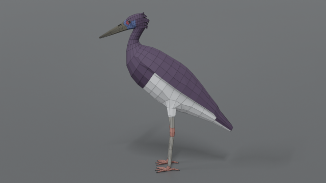 low poly cartoon abdim stork 3D Model in Bird 3DExport