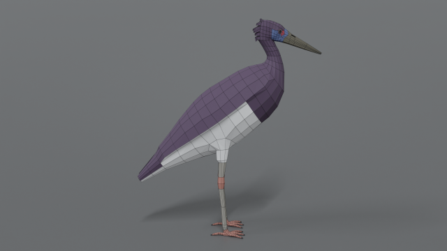 low poly cartoon abdim stork 3D Model in Bird 3DExport