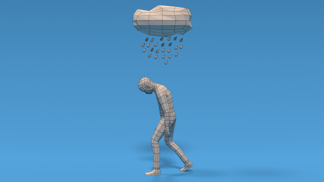 low poly sad kid walking 3D Model in Child 3DExport