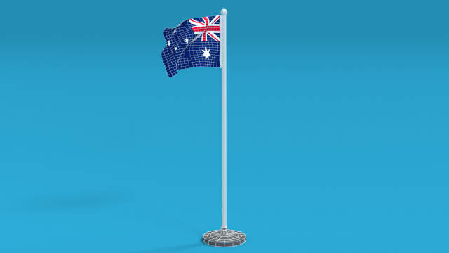 low poly seamless animated australia flag 3D Model in Landmarks 3DExport