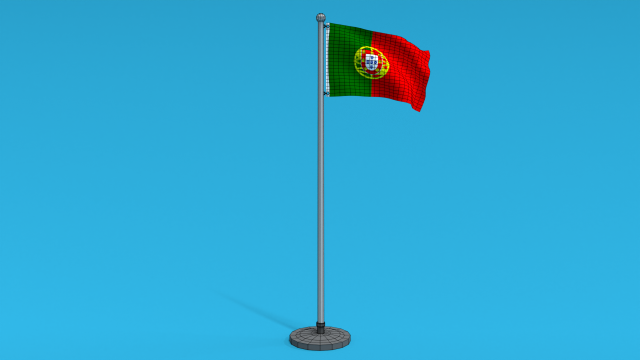Low Poly Seamless Animated Portugal Flag 3D Model in Decoration 3DExport