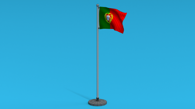 Low Poly Seamless Animated Portugal Flag 3D Model in Decoration 3DExport