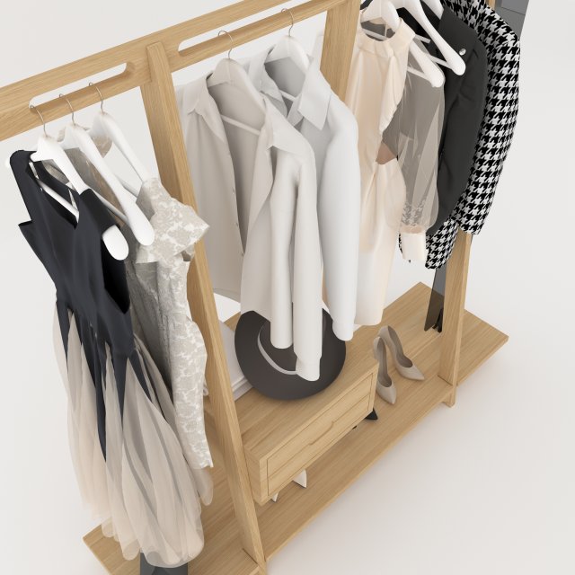 clothing rack ii 3D Model in Bedroom 3DExport